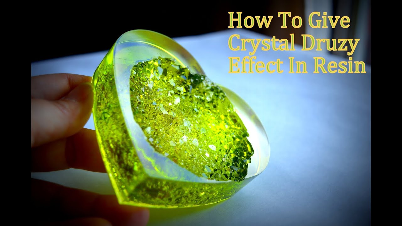 Resin Art | How to get Crystal Druzy Effect in Epoxy Resin Coaster Dish ...