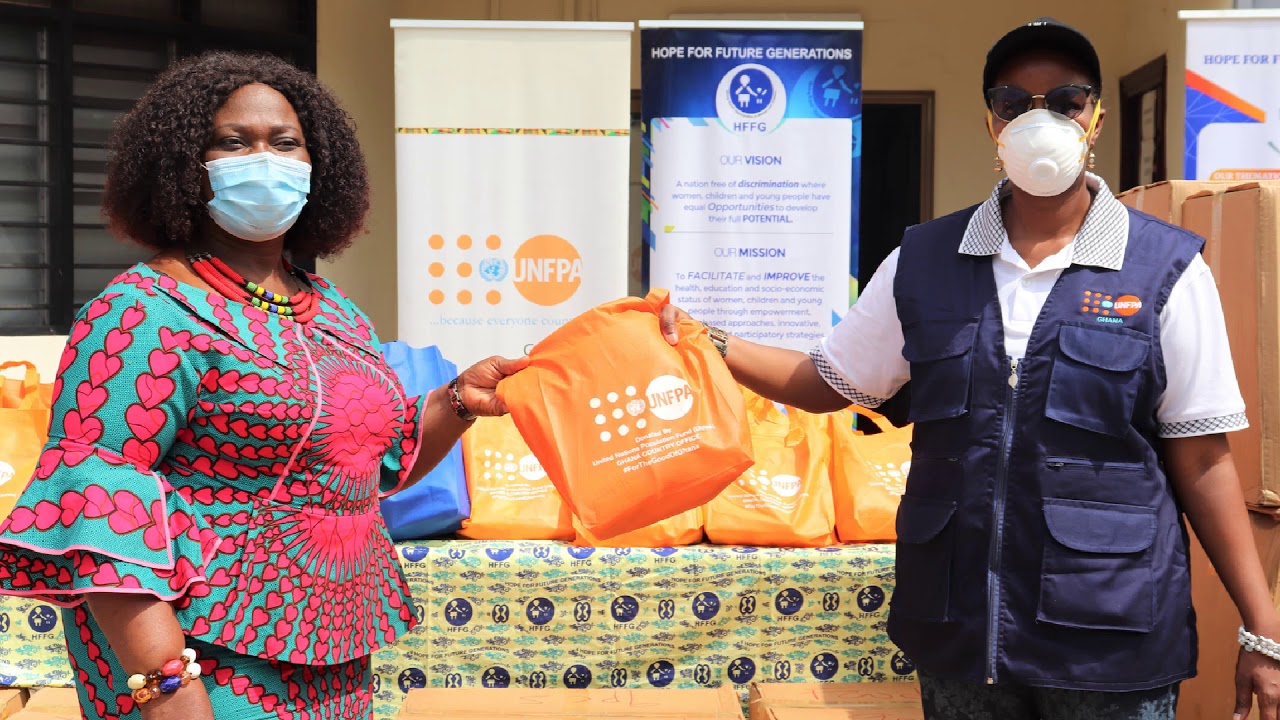 UNFPA Ghana presents hygiene kits to Hope For Future Generations - YouTube