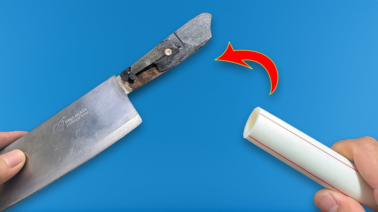 Make a SUPER Durable Knife Handle from PVC Pipe in Minutes! - YouTube