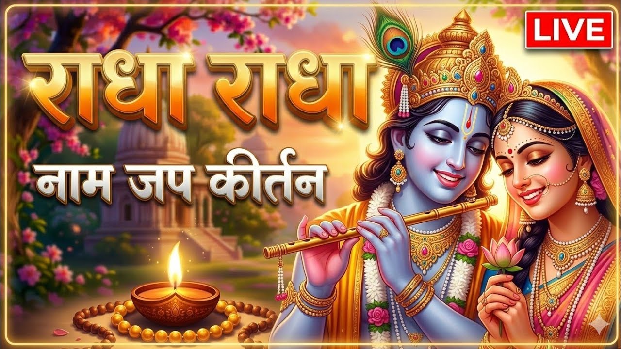 #live111 Radha Radha Naam Jap | श्री राधा नाम संकीर्तन | Nonstop Radha ...