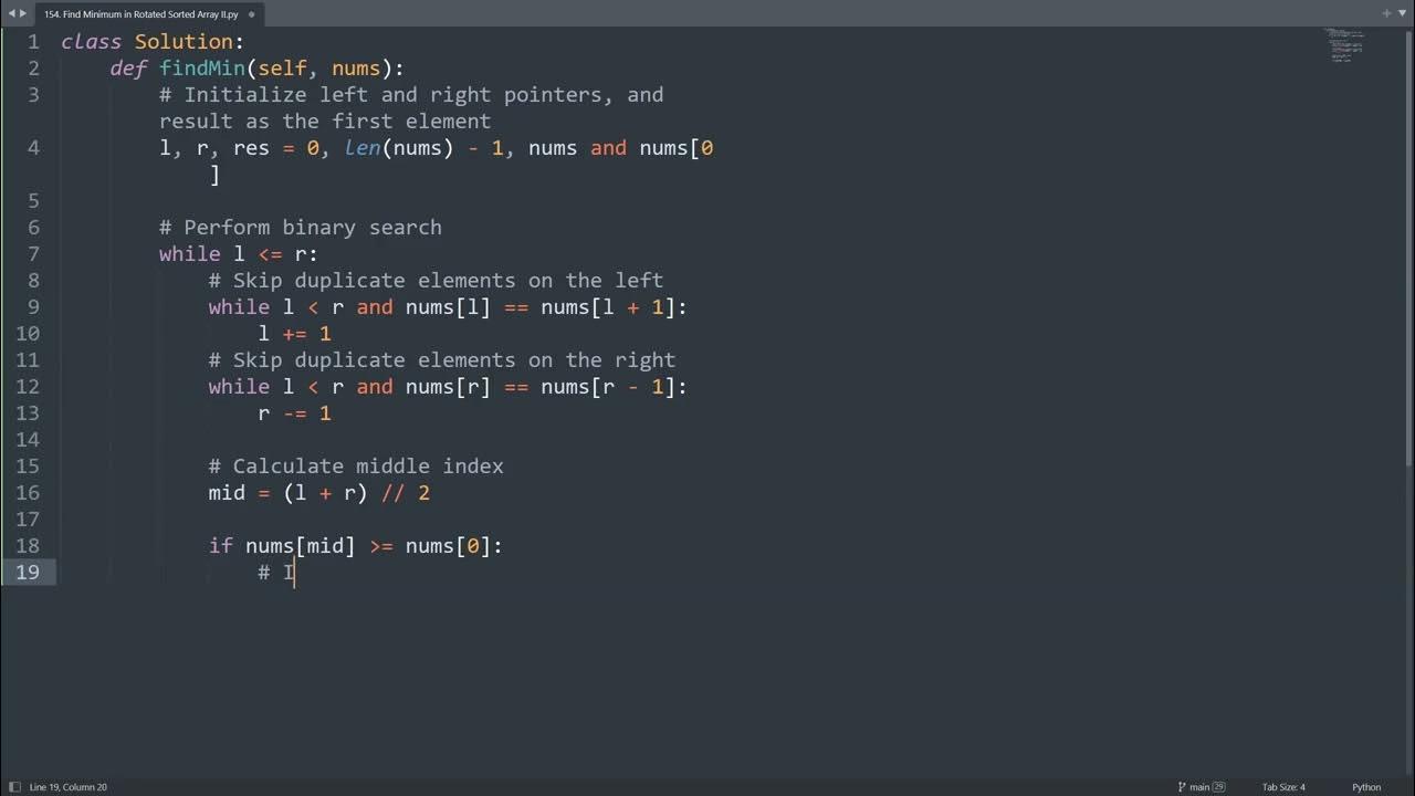 Leetcode 154. Find Minimum in Rotated Sorted Array II in Python | Python Leetcode | Python ...