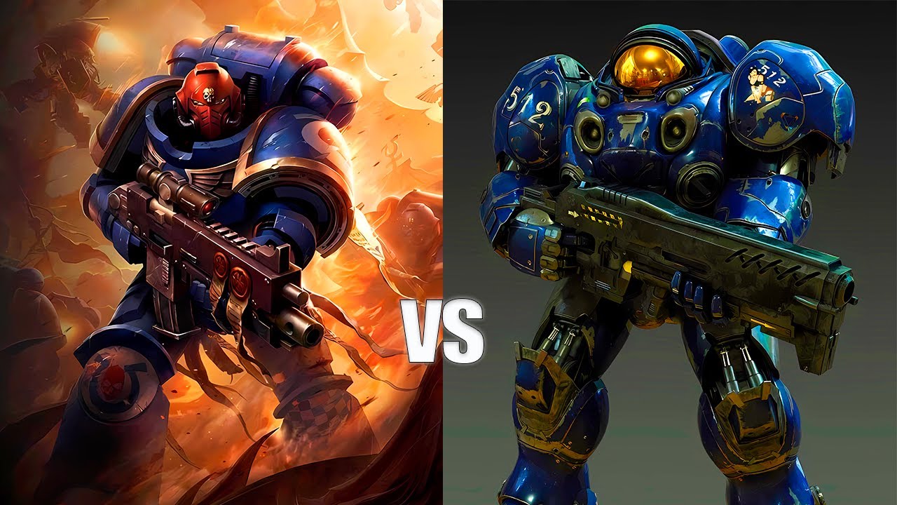 MARINES ESPACIALES vs MARINES TERRAN! LA ARMADURA DE PODER - YouTube