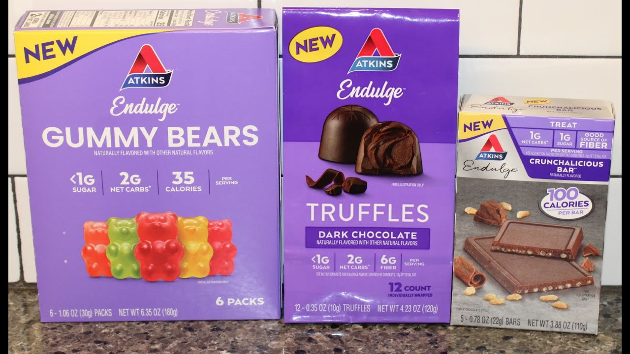 Atkins Endulge: Gummy Bears, Dark Chocolate Truffles & Crunchalicious ...