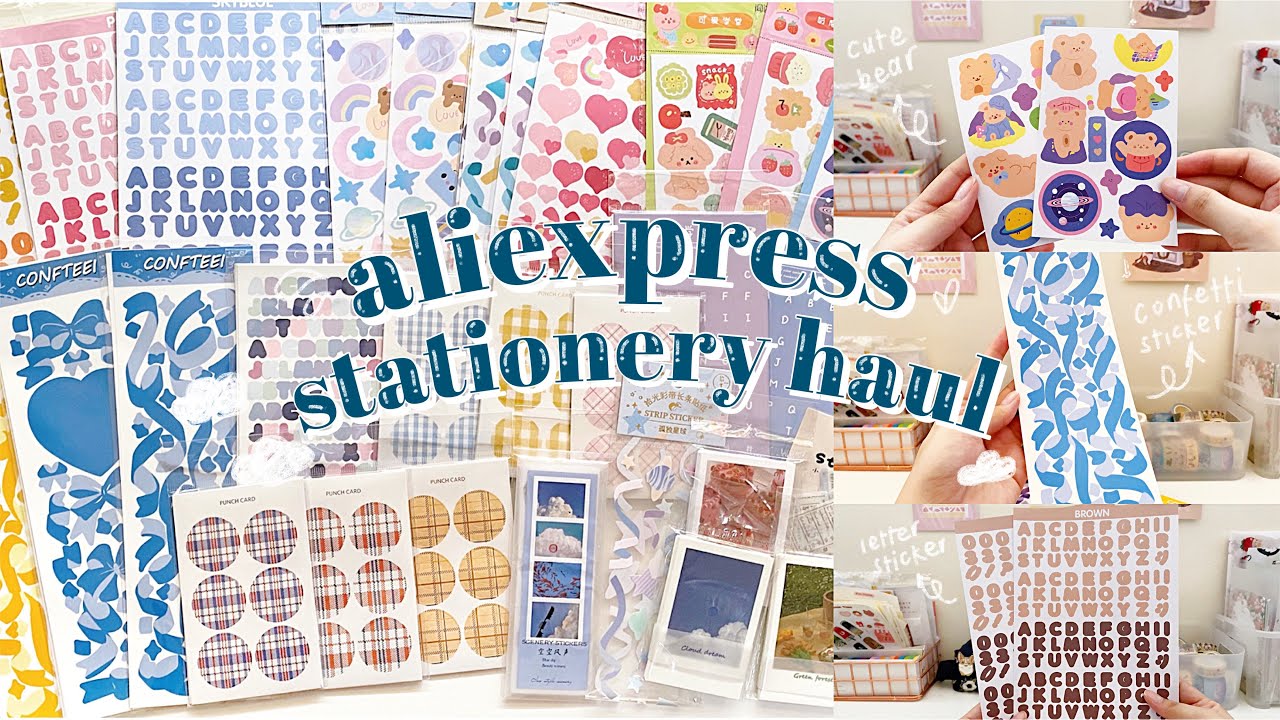 aliexpress stationery haul | actually just a bunch of confetti and ...