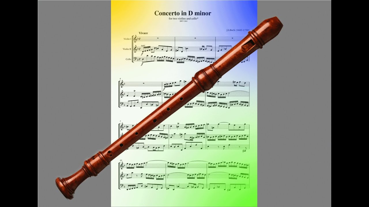 Concerto for Two Violins - on the voice flute (recorder), played by ...