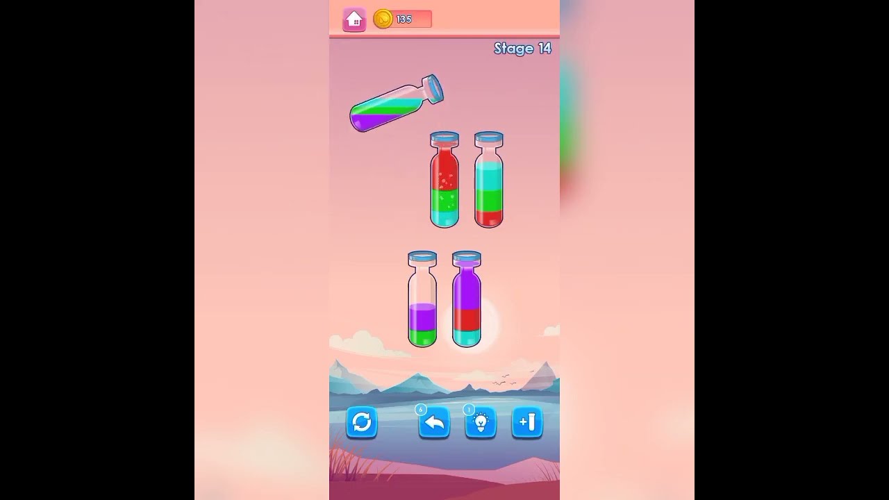 Fun Water Sorting - Stage 14 - YouTube