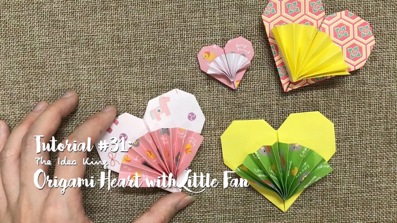 How to Make DIY Origami Heart with Little Fan? | The Idea King Tutorial ...