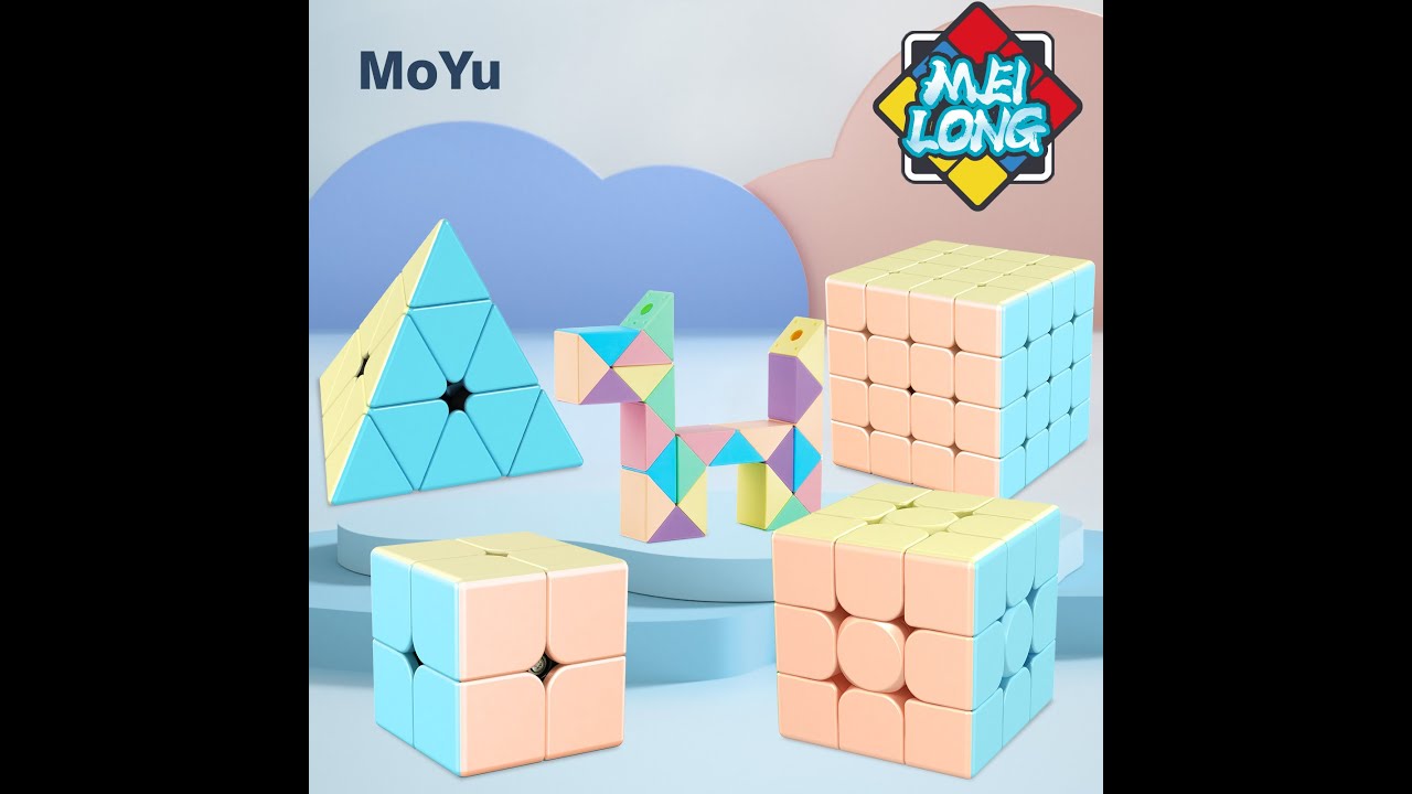 Moyu Rubik's Cube Macaron Combination Set 2+3+4+Pyramid+24 Magic Ruler ...