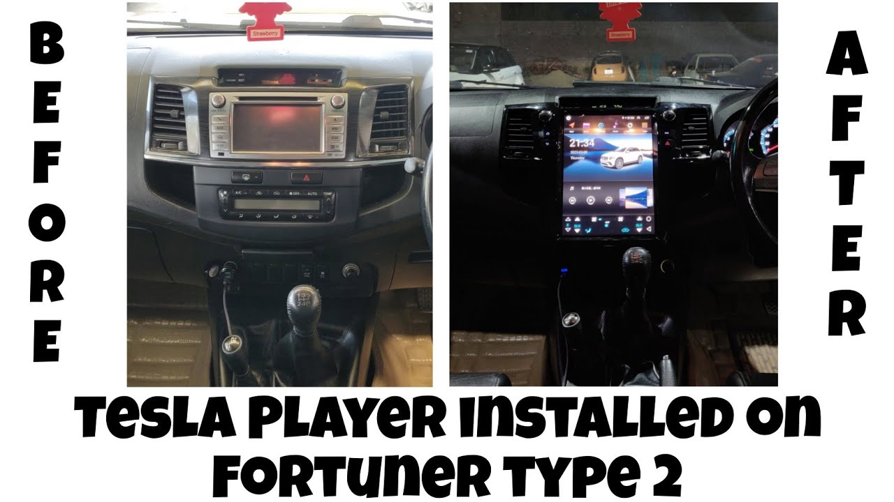 Tesla Player installed on Fortuner type 2 - YouTube