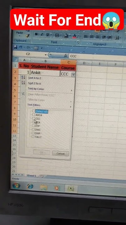 Excel Me Filter Ka Use Kese Kare || How To Use Filter In Excel #excel #shorts #sdca #exceltips # ...