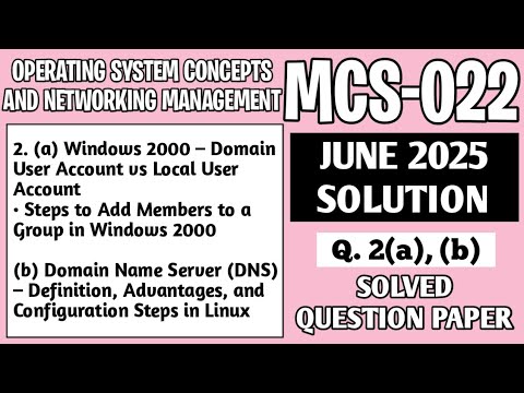 P5- 2(a), (b) | MCS 022 June 2025 Solution | MCS022 Solved Question ...
