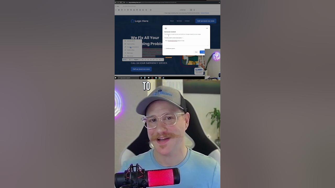 GoHighLevel has ai built into their webpage builder, and it's AWESOME ...