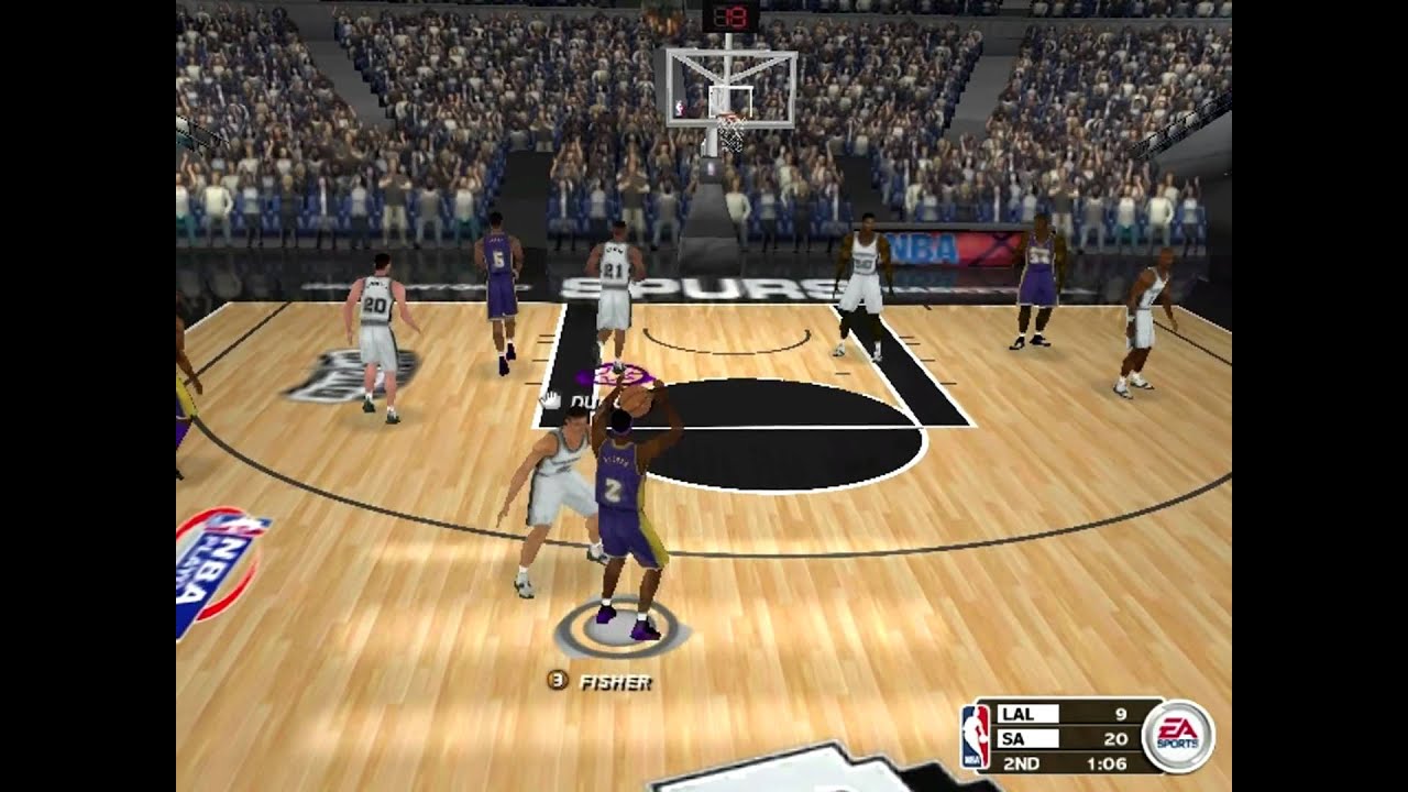 NBA live 2003 spurs vs lakers (playoffs) primer juego - YouTube