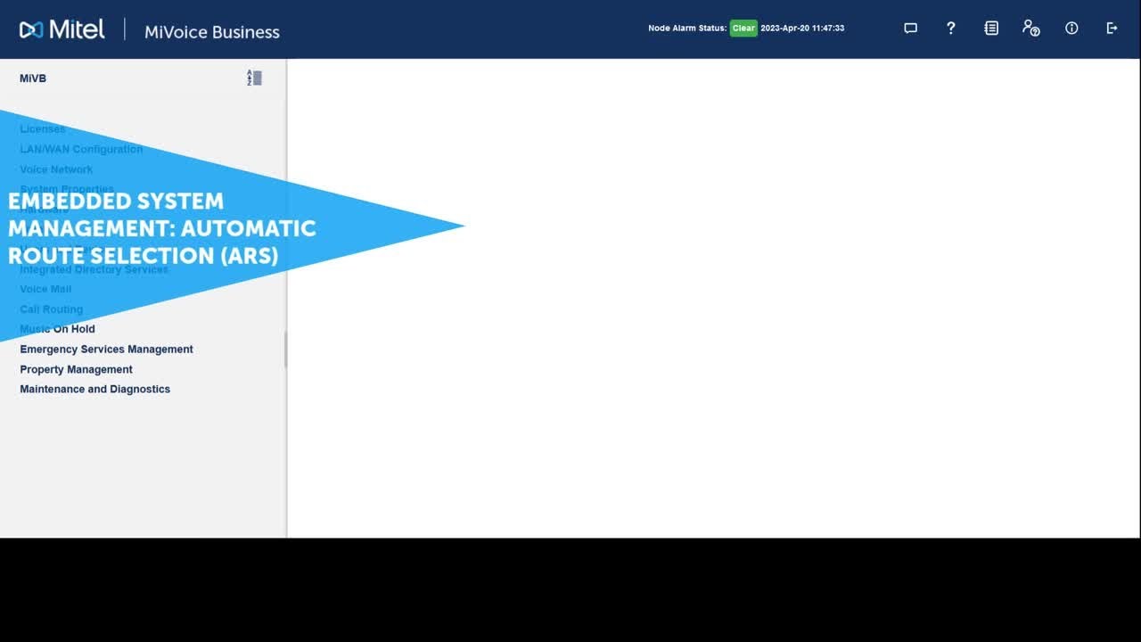 Embedded System Management: Automatic Route Selection (ARS): MiVoice ...