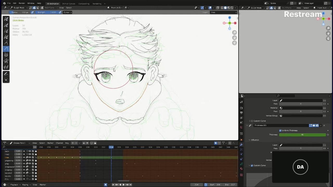 Animating a commision | 2d Animation Process Blender Grease Pencil - YouTube