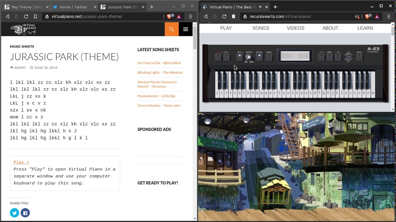 Jurassic Park main theme by John Williams on Virtual Piano - YouTube