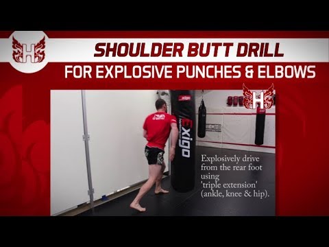 Shoulder Butt Drill For Explosive Punches and Elbow Strikes - YouTube