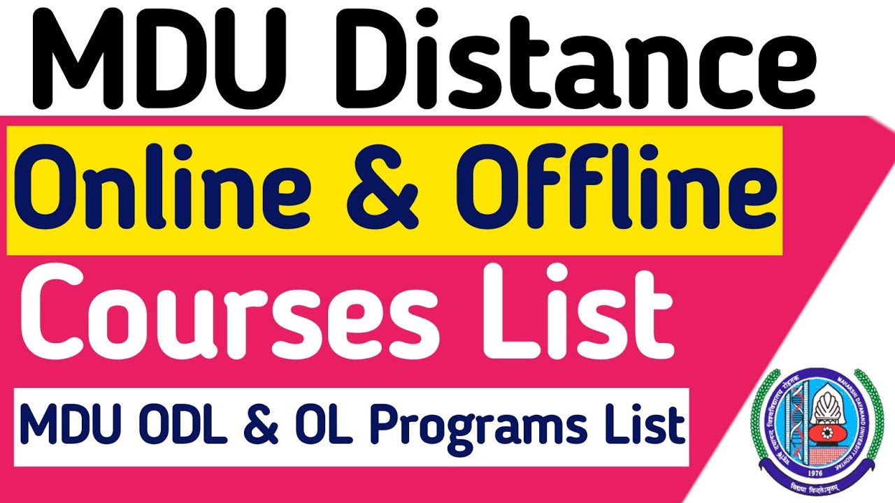 MDU Distance Courses List | MDU Distance Online & Offline Programs List ...