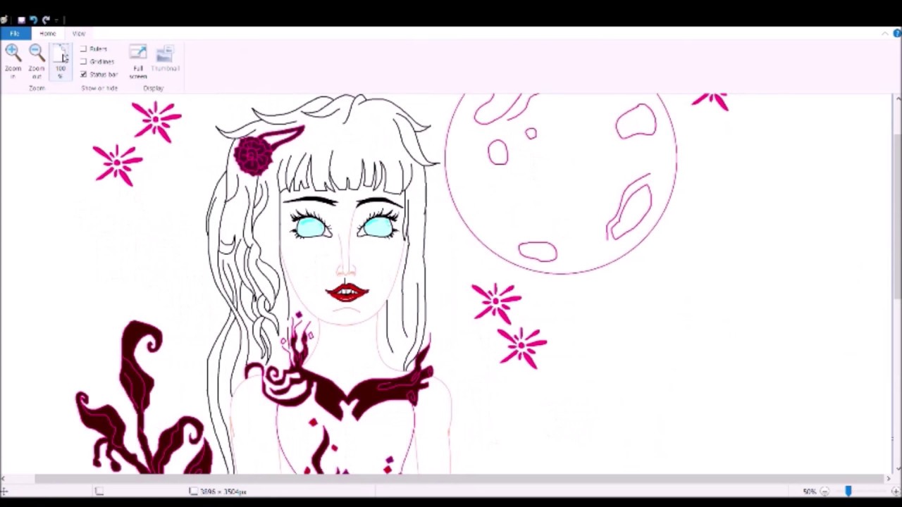 Maram Art Video MS Paint Speed Drawing Time Lapse خزامي 23 رسم سريع ...