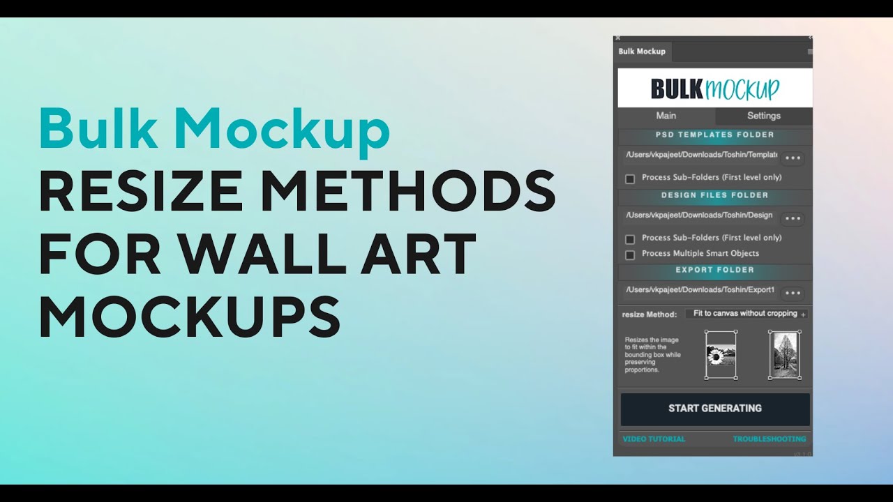 Bulk Mockup Resize Method Explained for Wall Art Mockup Templates - YouTube