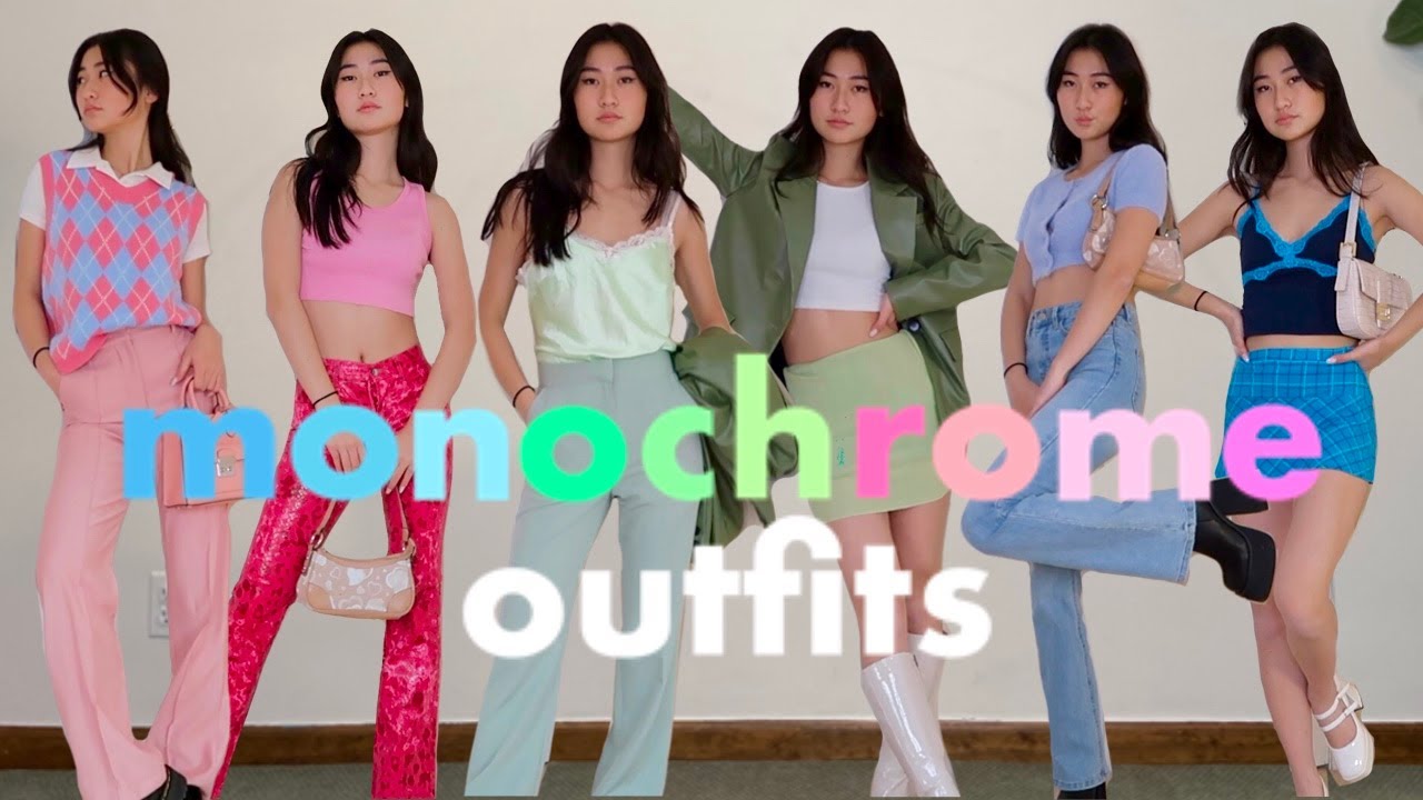 20 MONOCHROME OUTFITS | a very colorful lookbook 🌈 - YouTube