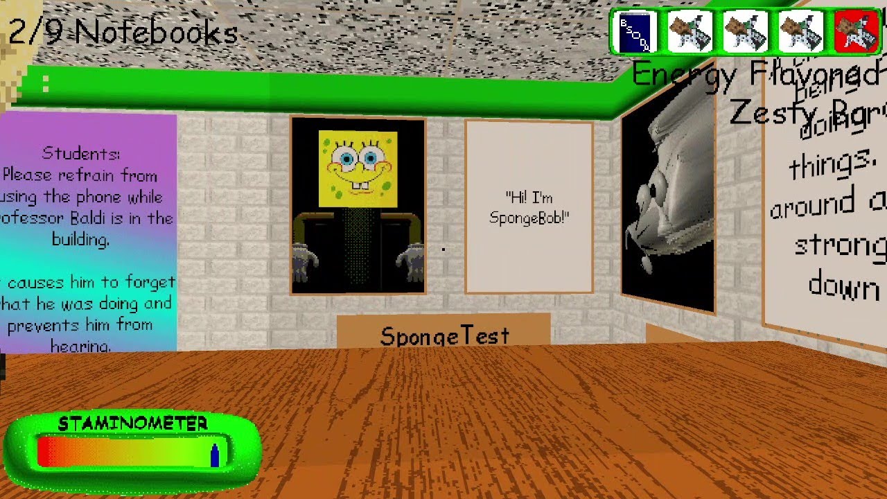 Spongebob in Baldi's Basics Plus (BB+ V0.5.2 Mod) - YouTube