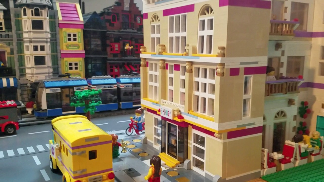 Lego City Layout Tour Custom Buildings Aug 2017 - YouTube