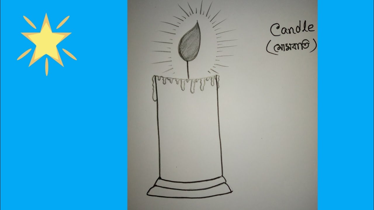 How to draw candle easily// easy candle drawing - YouTube