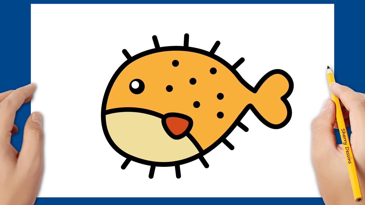 Comment dessiner un poisson globe | Dessins mignons et faciles - YouTube