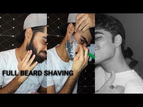 Full beard shaving for first time #shaving #beardshave #cleanshaved ...