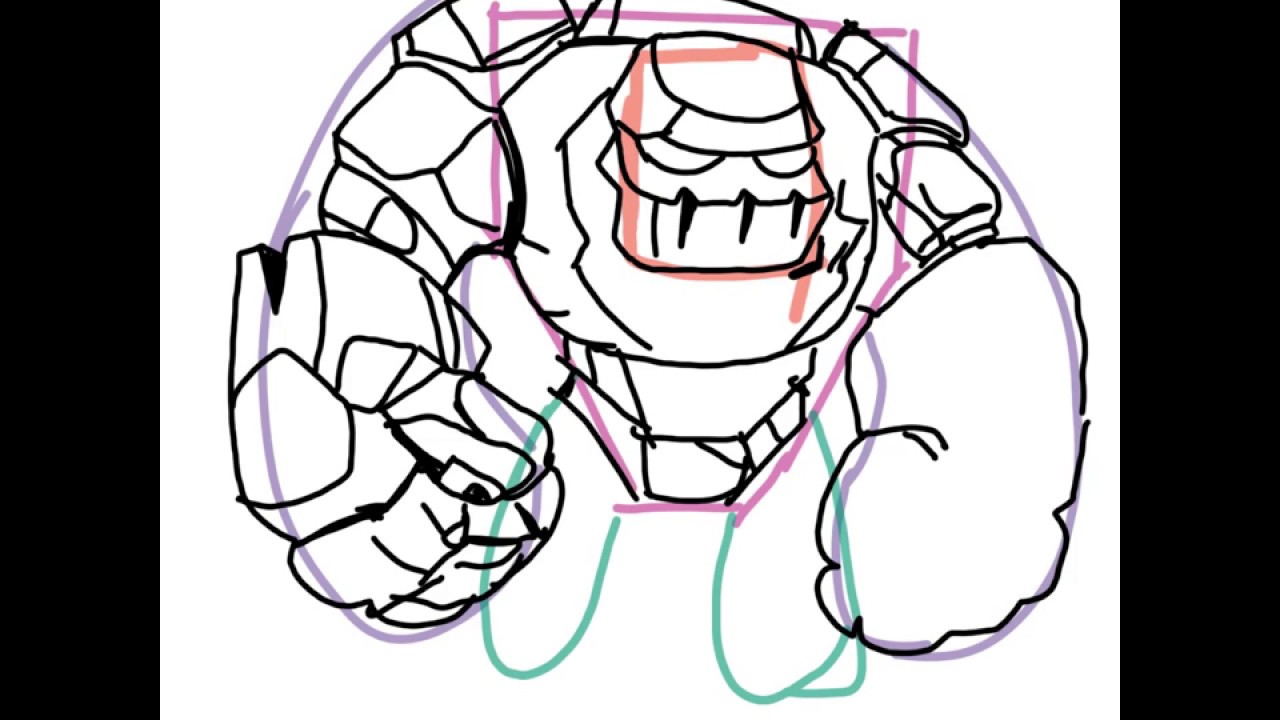 Drawing Golem from clash of clans - YouTube