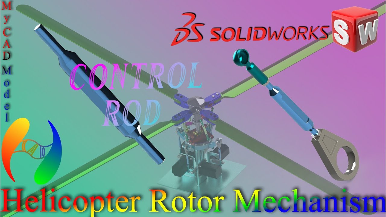 Helicopter Rotor Mechanism | Part 19 | Control Rod | Design in ...