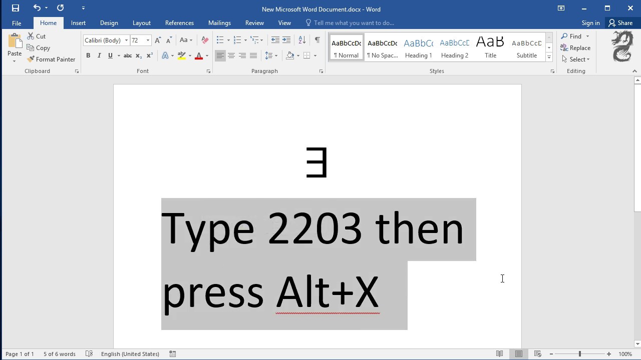 How to type existential quantification symbol in Word - YouTube