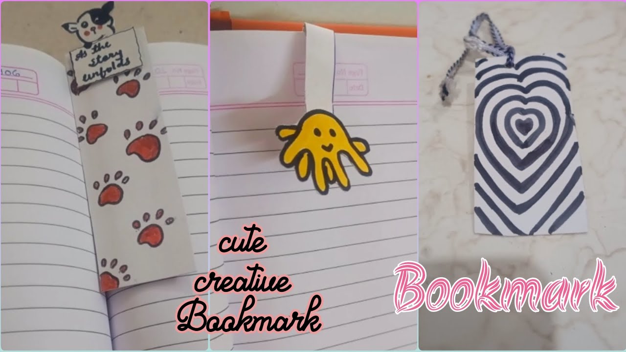 3 Creative & cute Bookmark making Ideas | cute Bookmark | Bookmark ...