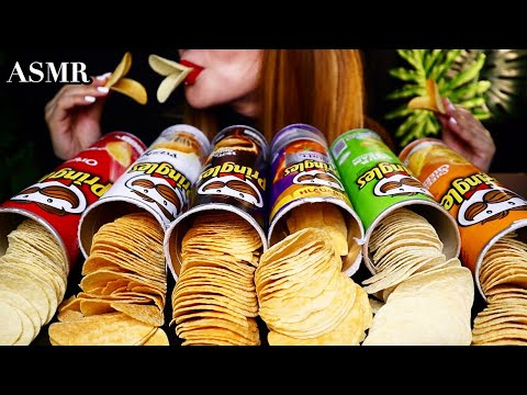 ASMR - EATING PRINGLES 6 FLAVOURS(HOT&SPICY,TOM YUM,CHEESE,PIZZA ...