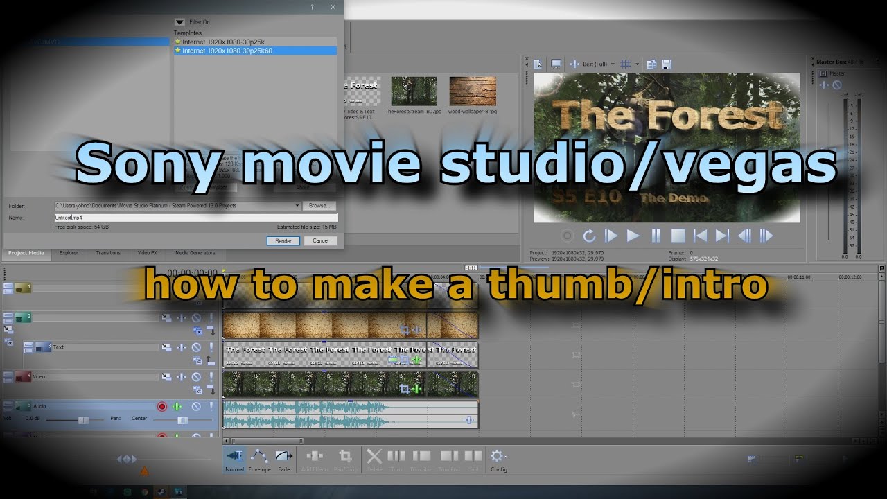 How to make a Thumbnail/Intro | sony movie studio/vegas - YouTube