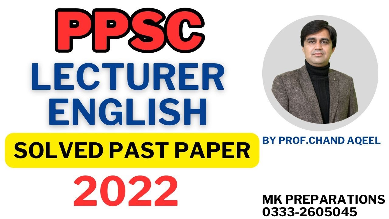PPSC Lecturer English Solved Past Paper | PPSC English Instructor ...