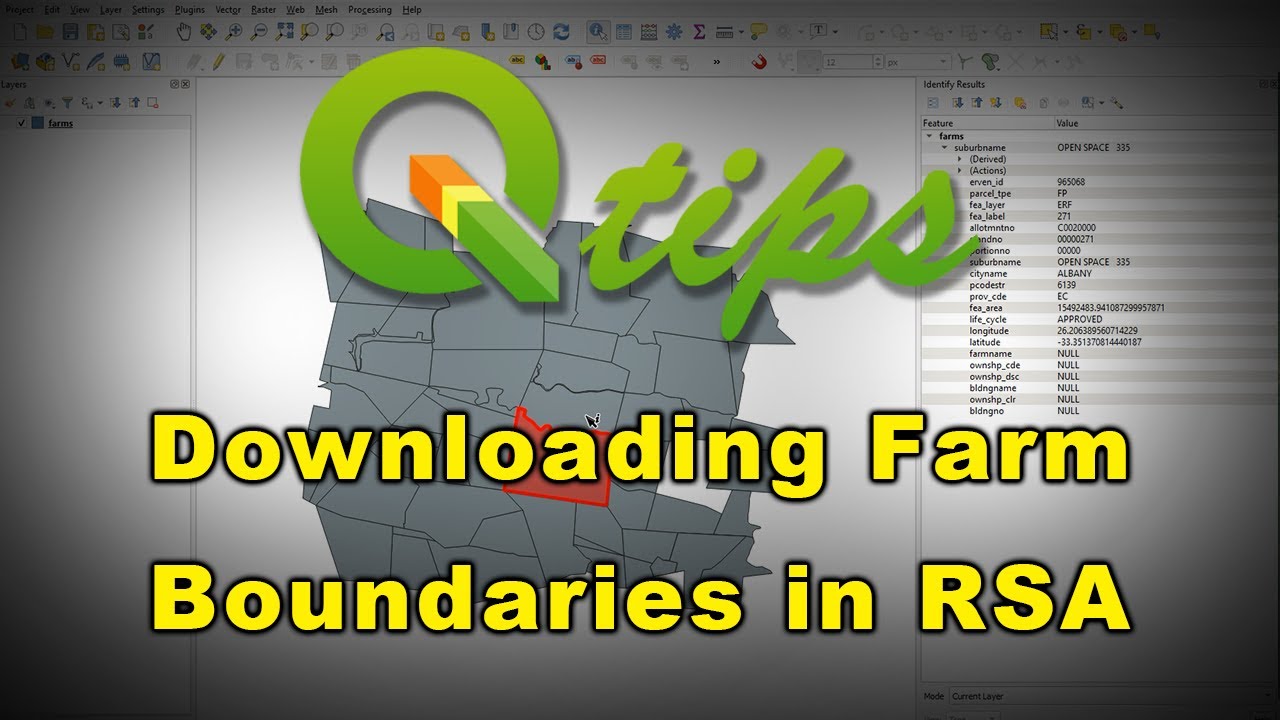 QGIS - Downloading Farm Boundaries - YouTube