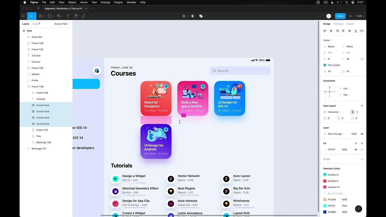 [FIGMA HANDBOOK] 11 Alignment, Distribution, & Tidy up Properties - YouTube