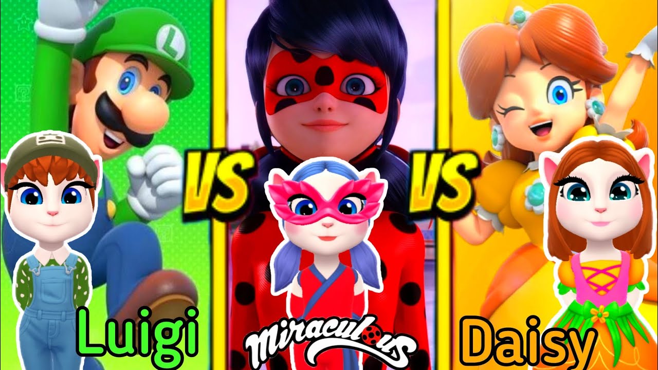 Miraculous ladybug Vs Luigi in super Mario Bros and Princess Daisy 🌼 My ...