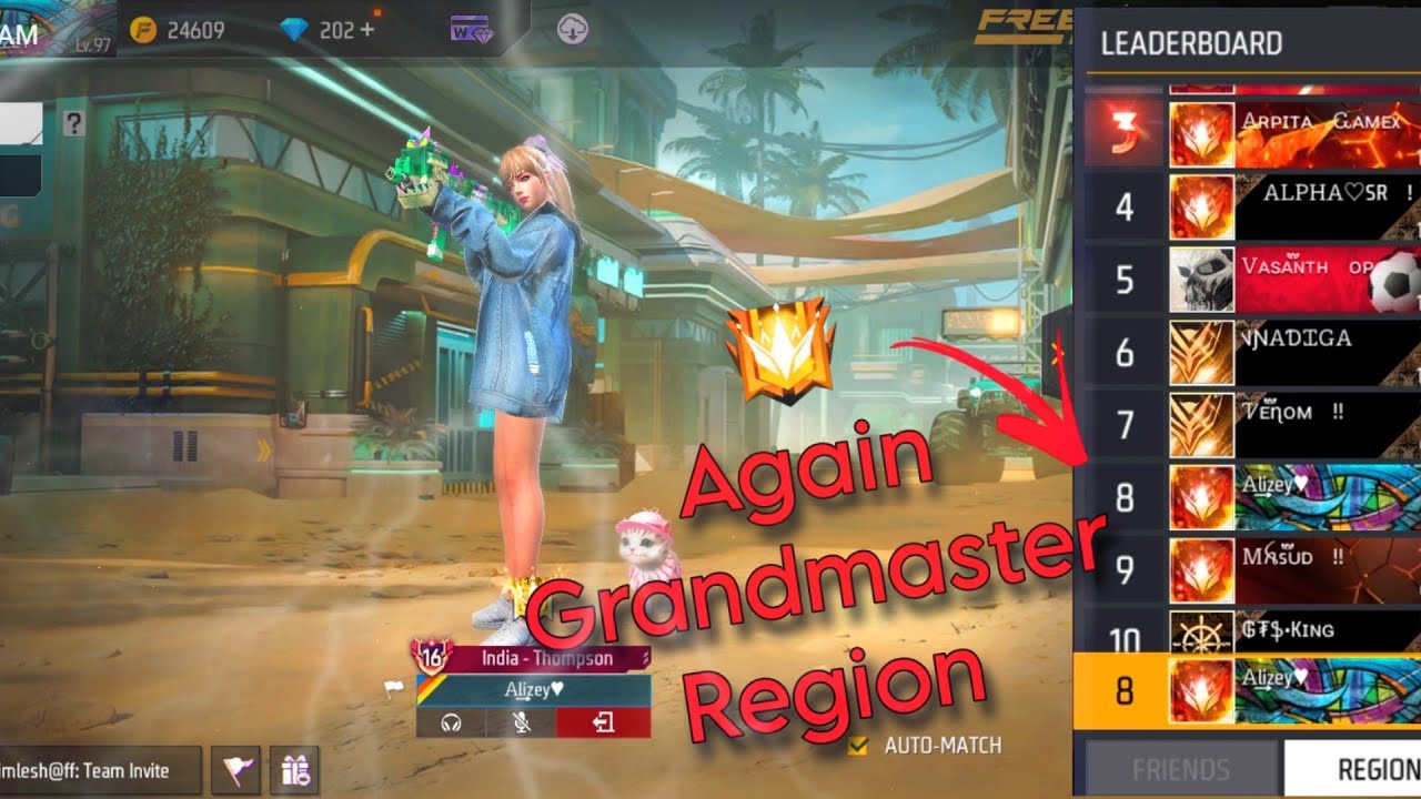 BR-RANKED GAMEPLAY🔥ROAD TO GRANDMASTER REGION TOP 1🇮🇳FULL RUSH GAMEPLAY ...
