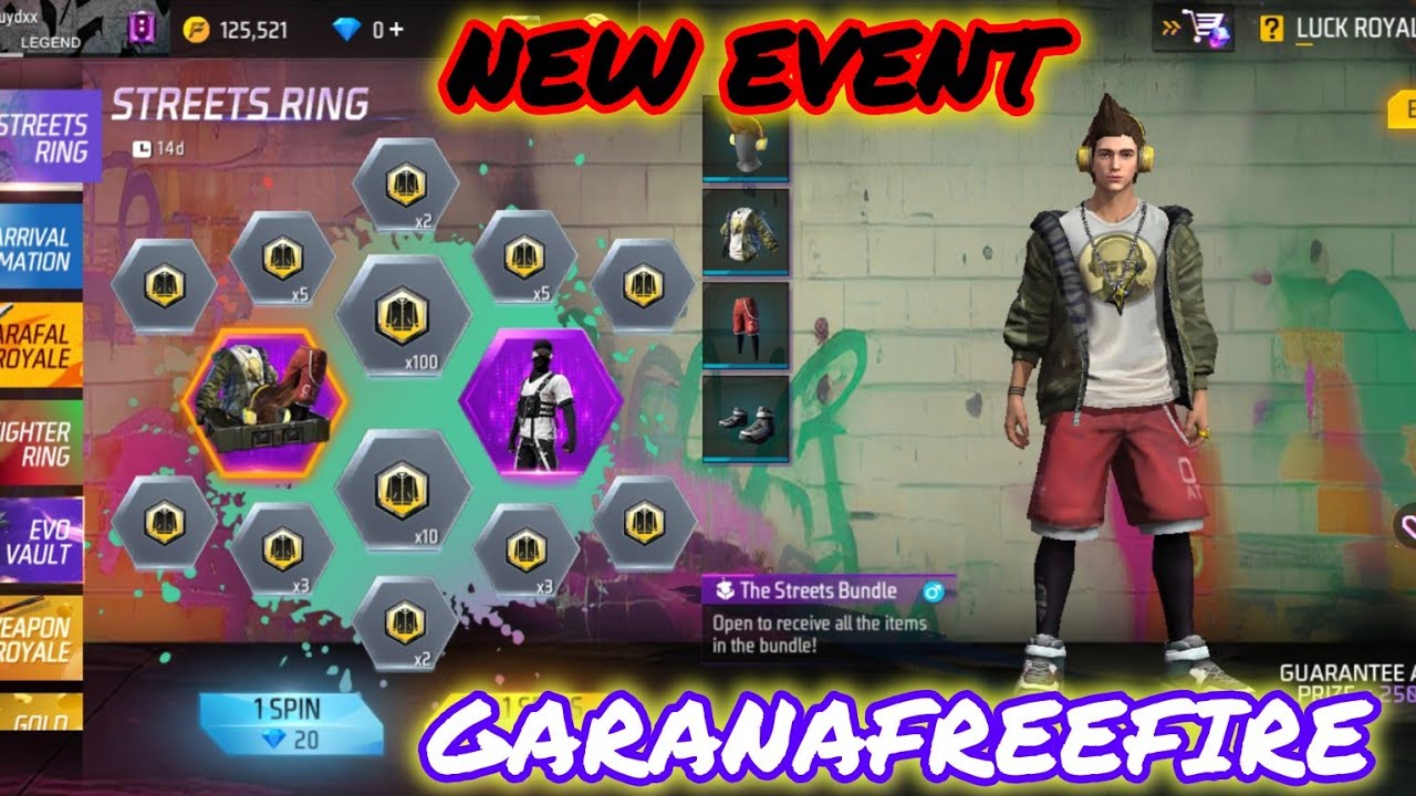 FREEFIRE NEW STREETS RING EVENT. FREE FIRE NEW EVENT. BREAKDANCER ...