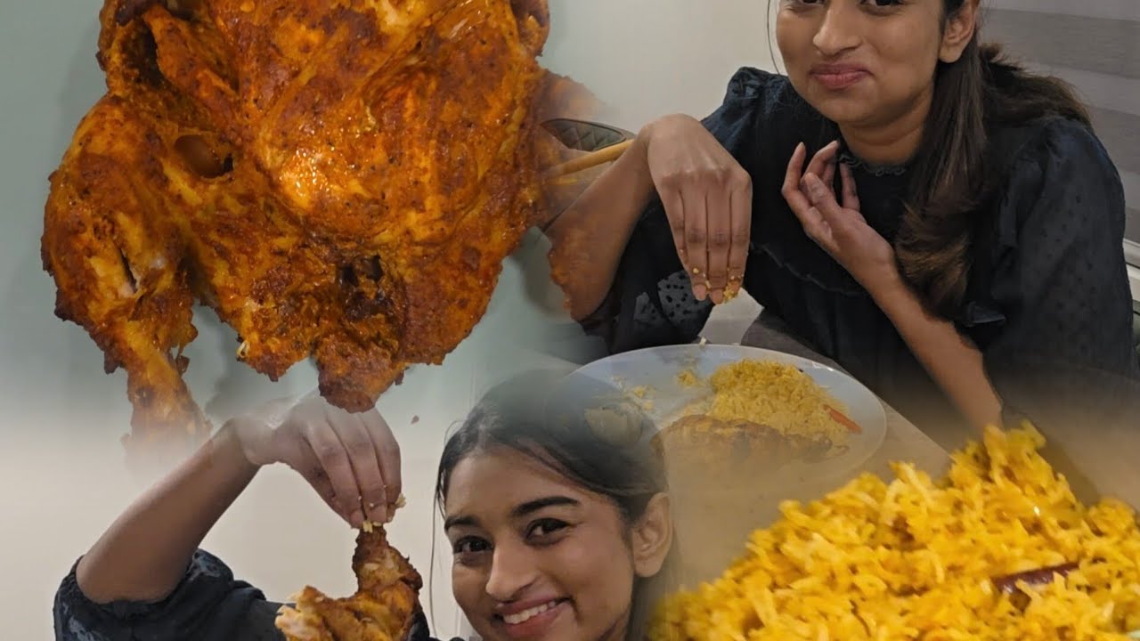 "Oven-baked Whole Chicken Mandi 🍗!#WholeChickenMandi #malayalam # ...