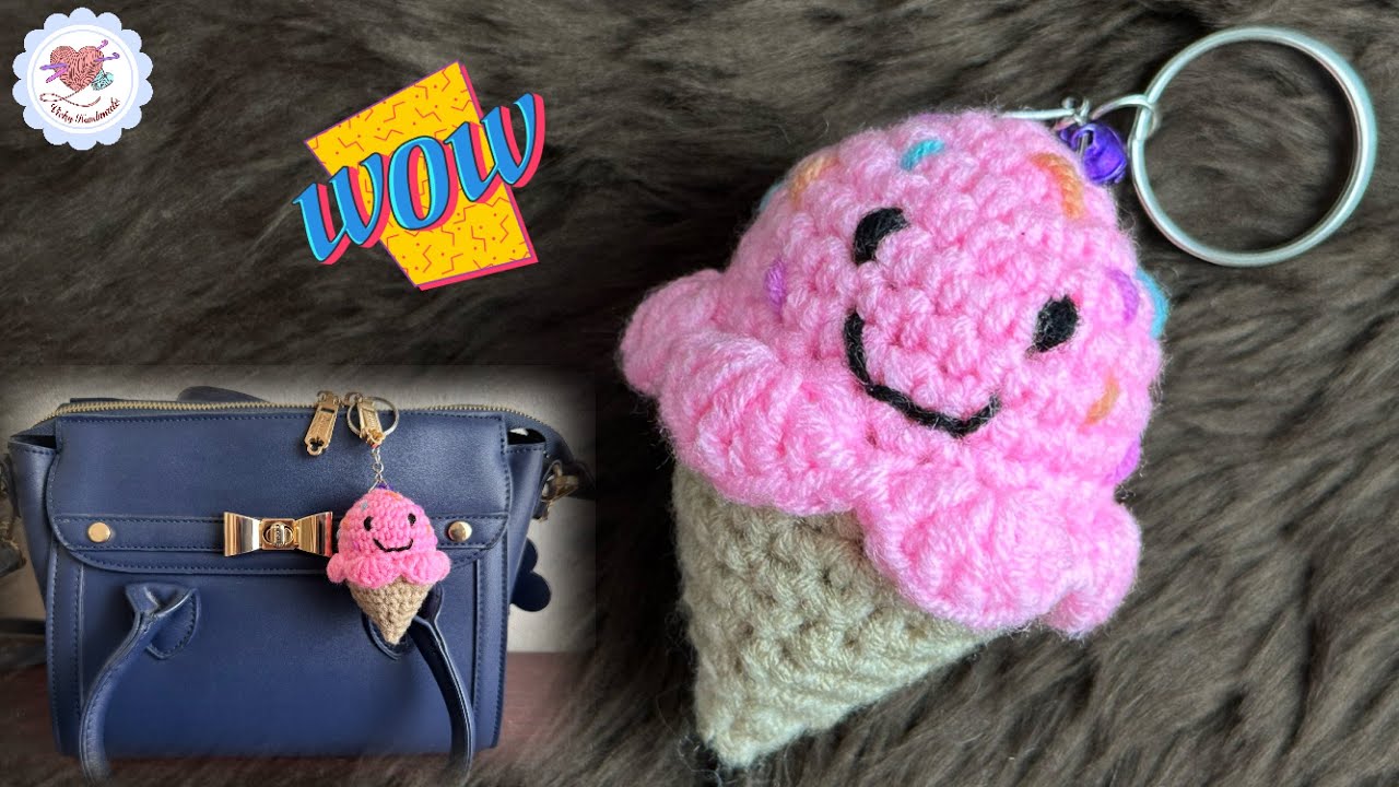Easy Amigurumi Ice Cream Key Chain / Crochet Tutorial - YouTube