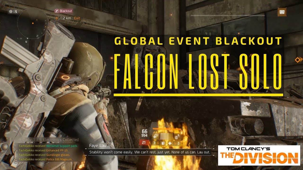 The Division Falcon Lost Solo - Striker (GE Blackout)! - YouTube