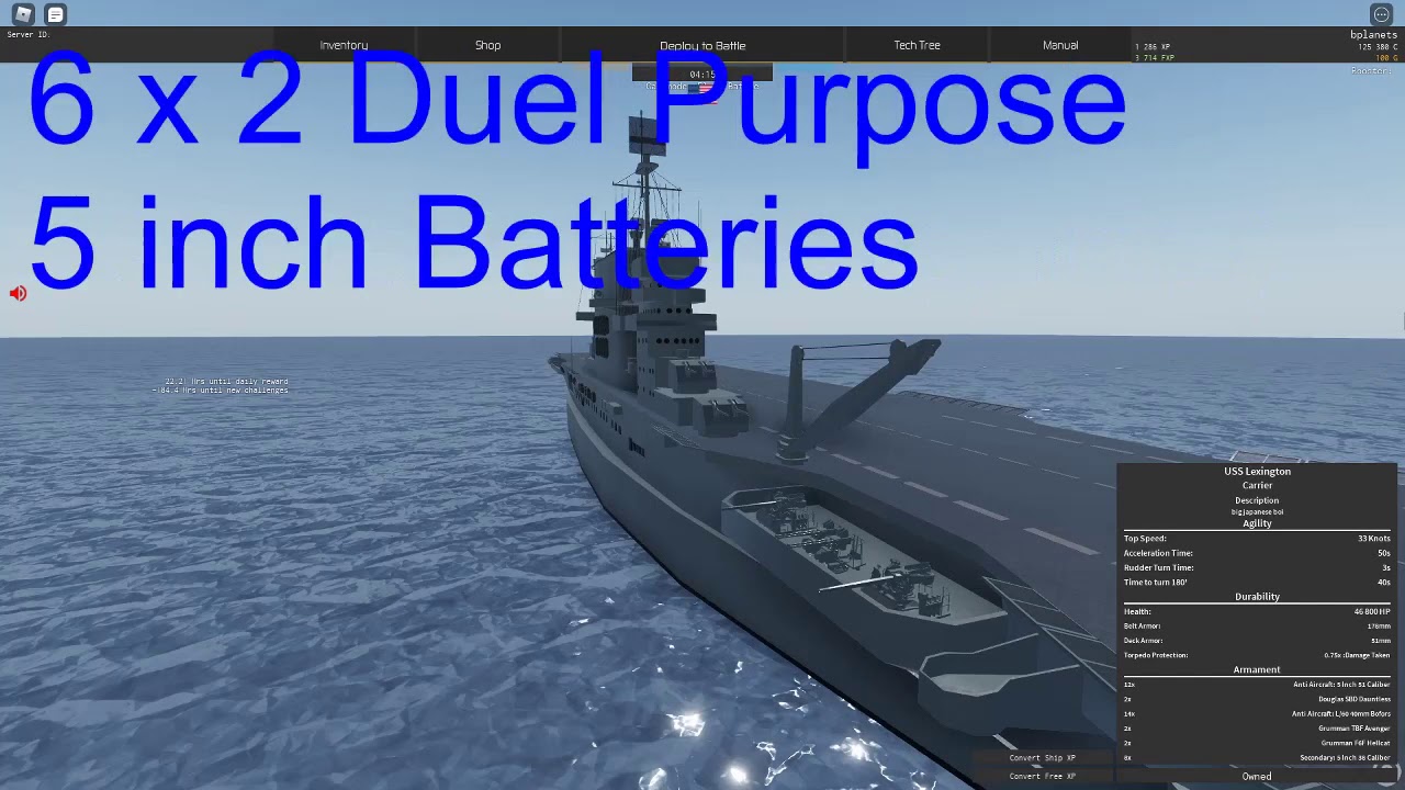 Roblox Naval 1945: USS LEXINGTON CV2 - YouTube