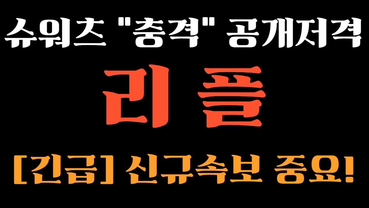 리플 코인 긴급속보 Cto슈워츠 충격 공개저격했다 숨겨진 의도는 신규속보 이영상반드시보셔야합니다 리플목표가 리플코인 리플전망 리플코인전망 리플코인