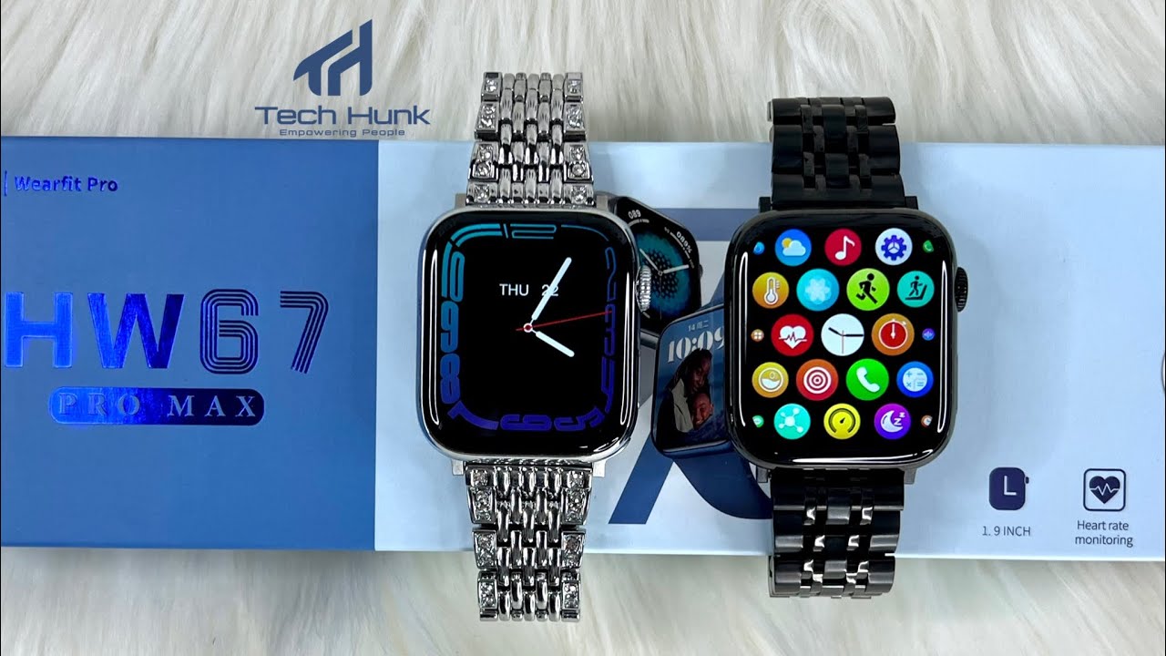 Biggest Screen Watch In Stainless Steel HW67 Pro Max 1.9 Inches | Tech Hunk Store - YouTube