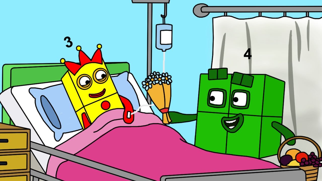 Numberblocks 3 is Sick and Numberblocks 4 Check on her - Numberblocks ...