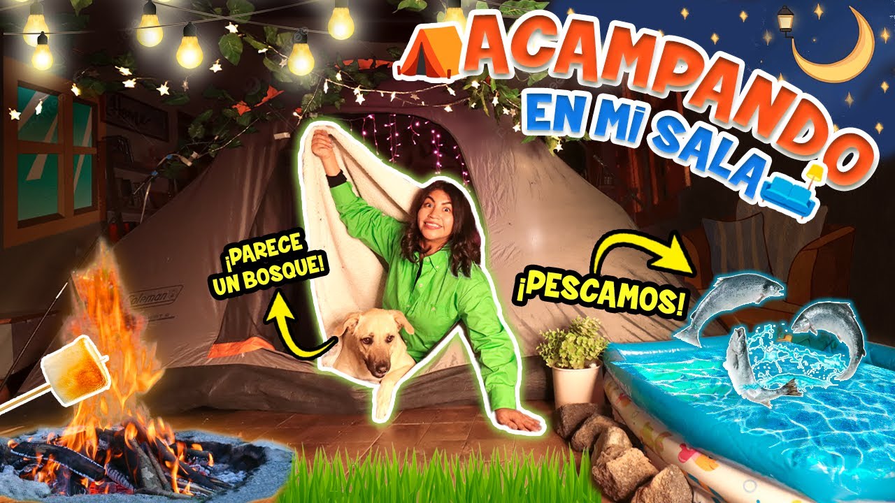 ⛺️ ACAMPANDO UNA NOCHE en MI CASA CON MIS 5 PERROS 🐶 | CONNY MERLIN ...